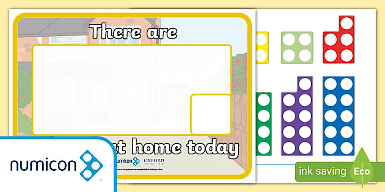 👉 There are Children at Home Today with Numicon Shapes Poster